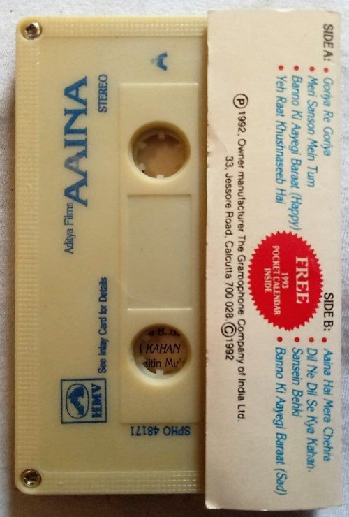 Aaina Hindi Audio Cassette By Dilip Sen -Samir Sen - Tamil Audio CD ...