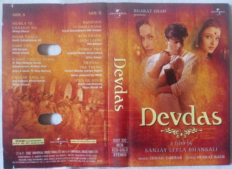 Devdas Hindi Audio Cassette By Ismail Darbar - Tamil Audio CDs, Hindi ...