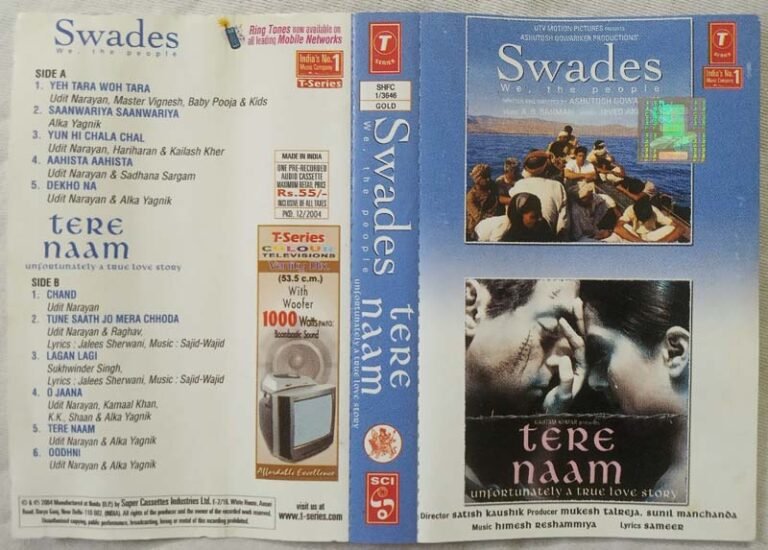 Swades - Tere Naam Hindi Audio Cassette - Tamil Audio CDs, Hindi Audio ...