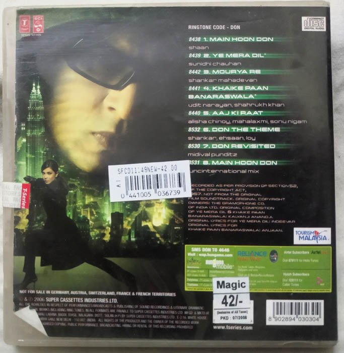 Don Hindi Film Audio CD By Shankar–Ehsaan–Loy - Tamil Audio CDs, Hindi ...