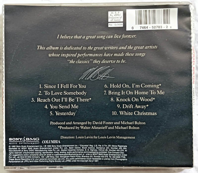 Michael Bolton Timeless the classics Album Audio Cd - Tamil Audio CD ...